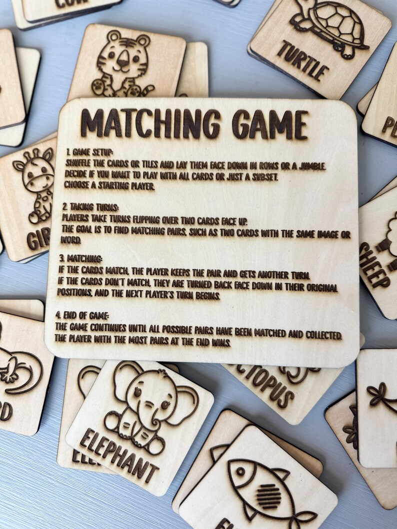 Wooden Animal Matching Game – Montessori-inspired Educational Toy for ...