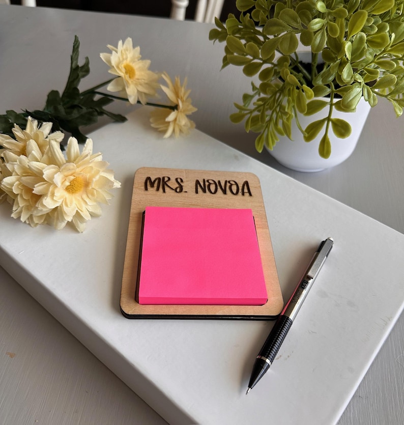Personalized Sticky Note Holder / Teacher Appreciation, Manager Gifts ...