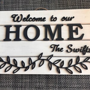 Personalized Rustic Wooden Home Sign - Custom Family Name Wall Decor ...