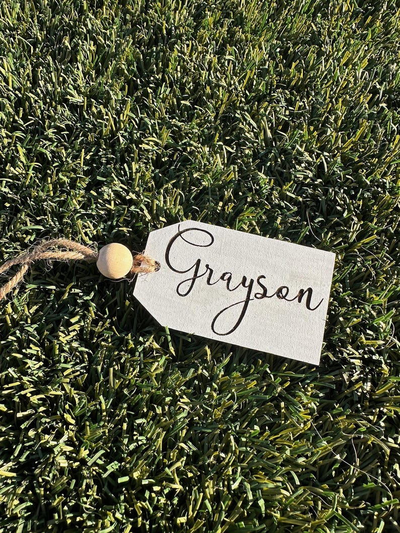 Personalized Wooden Gift Tags - Custom Name Tags for Christmas ...