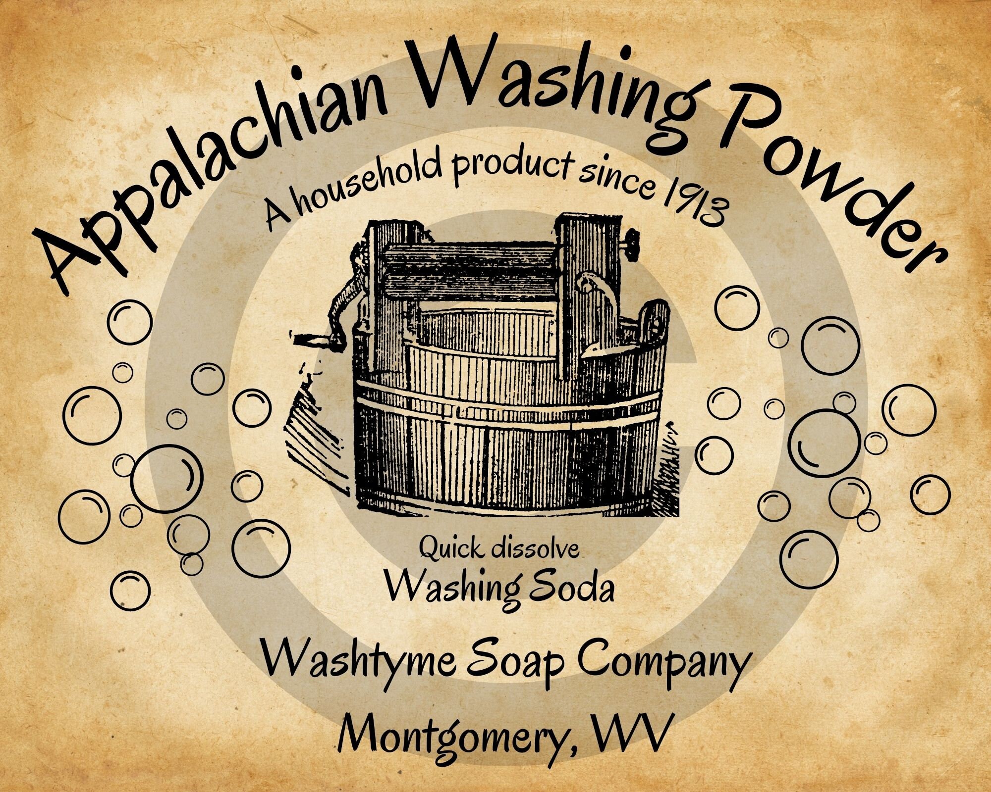 Appalachian Washing Powder Label, Wall Art, Printable, Junk Journal ...
