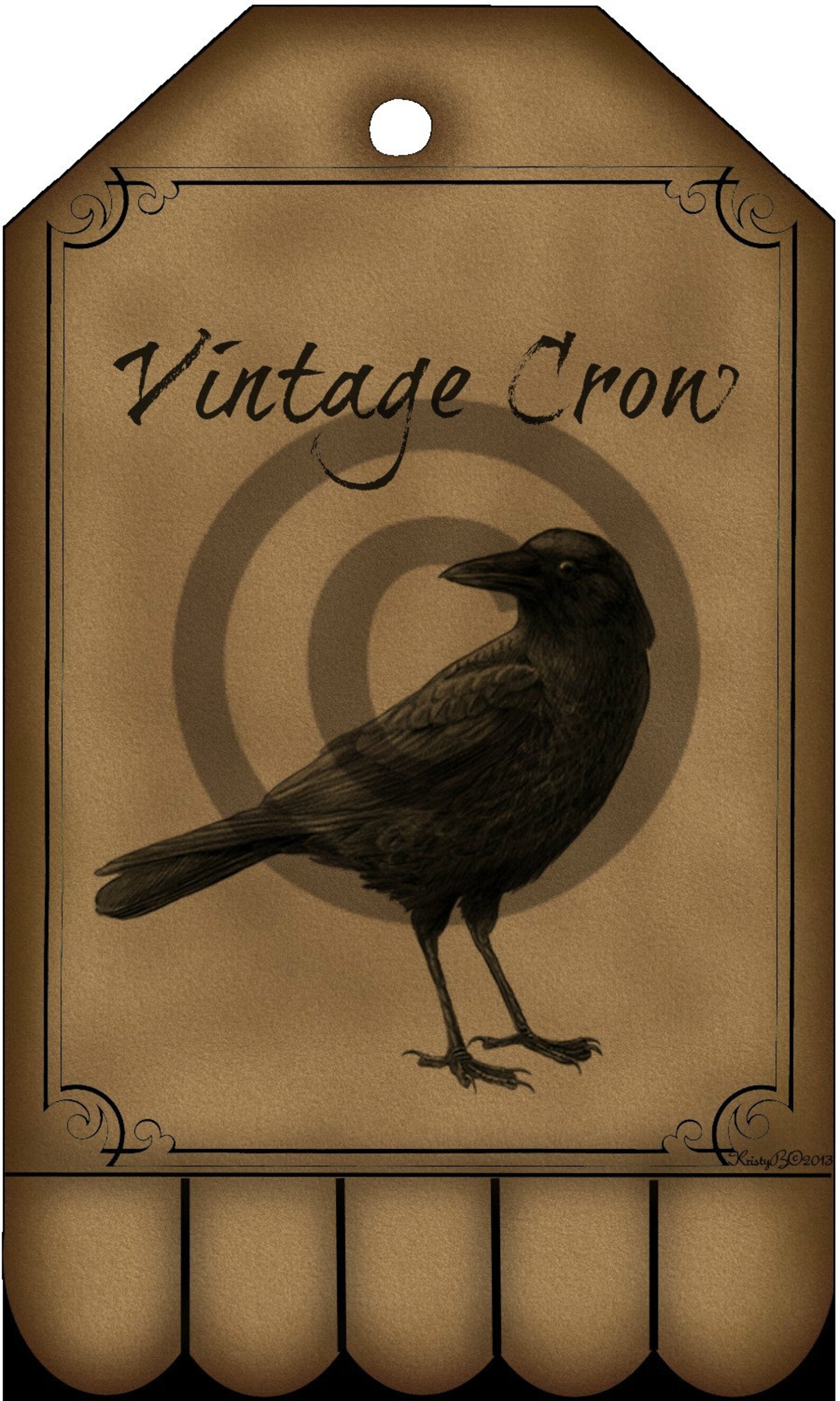 Primitive Vintage Crow, Label, Wall Art, Printable, Junk Journal ...