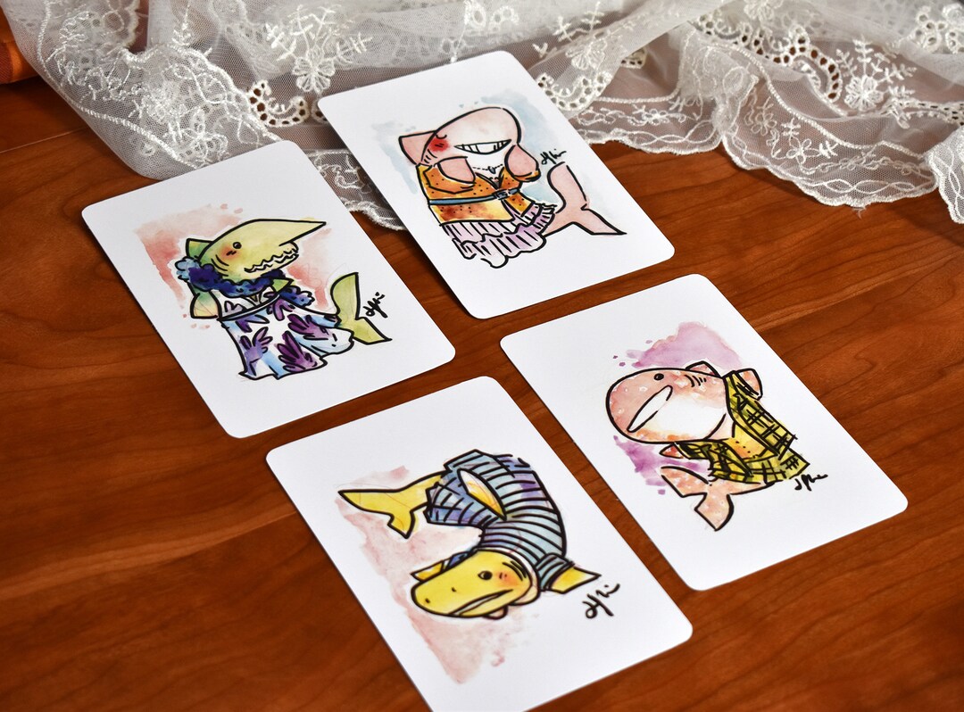 Cute Shark Postcard Set, 4x6 Watercolor Shark Prints - Etsy