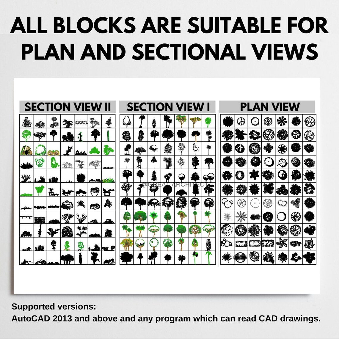 4999 Vegetation Block Dwg - Etsy