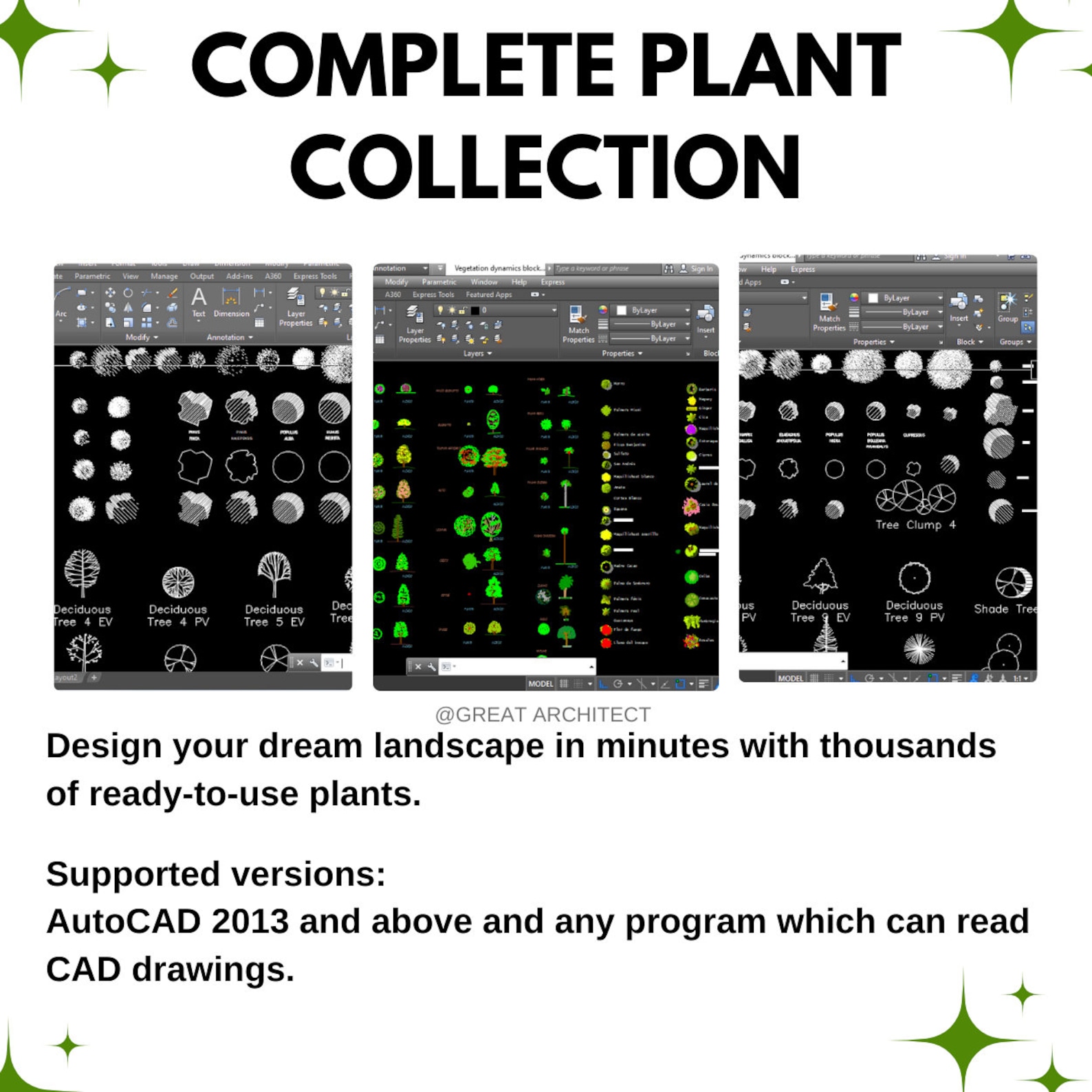 4999 Vegetation Block Dwg - Etsy