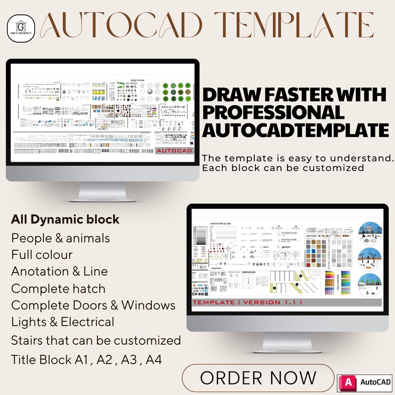 Autocad Template Package + Free Update - Etsy