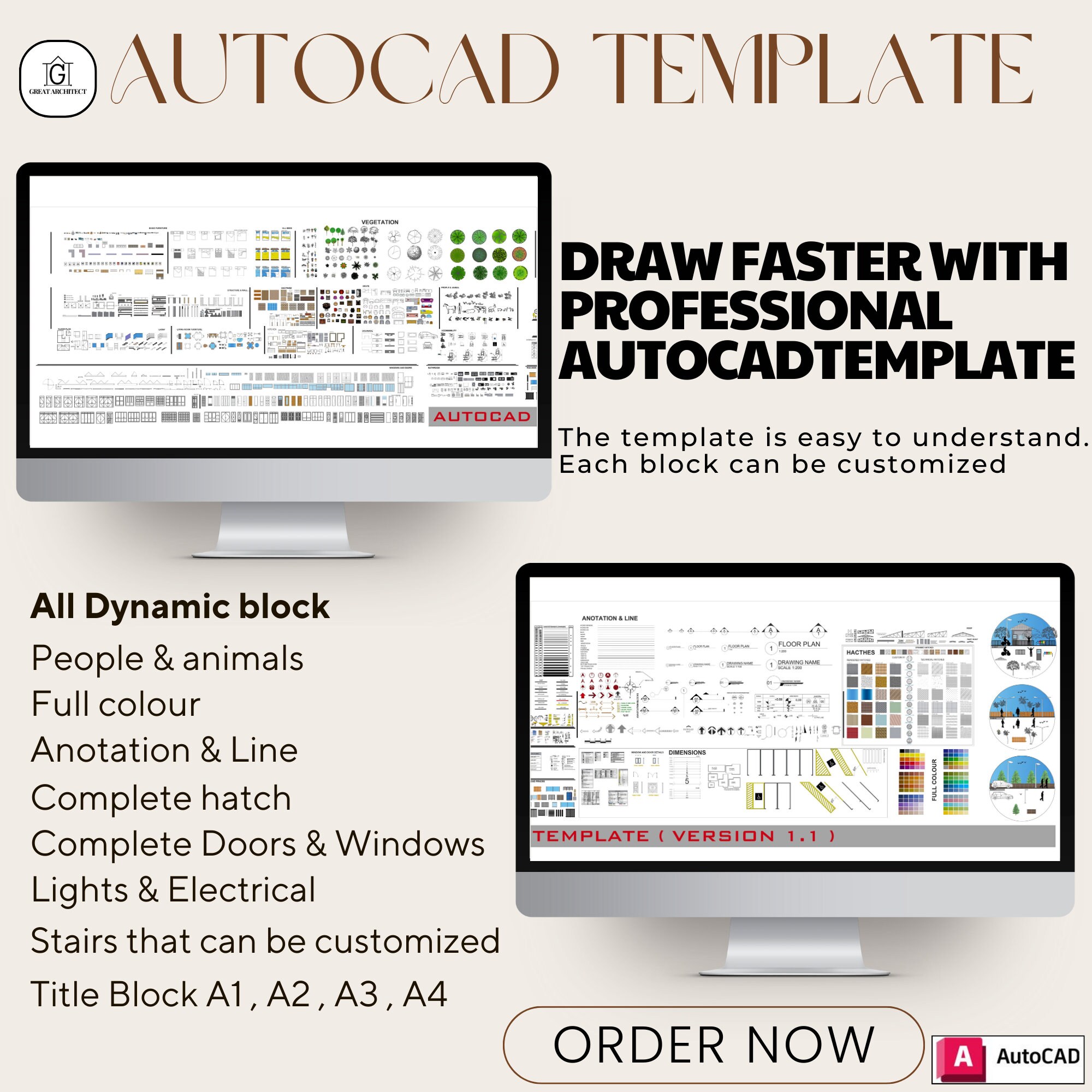 Autocad Template Package + Free Update - Etsy