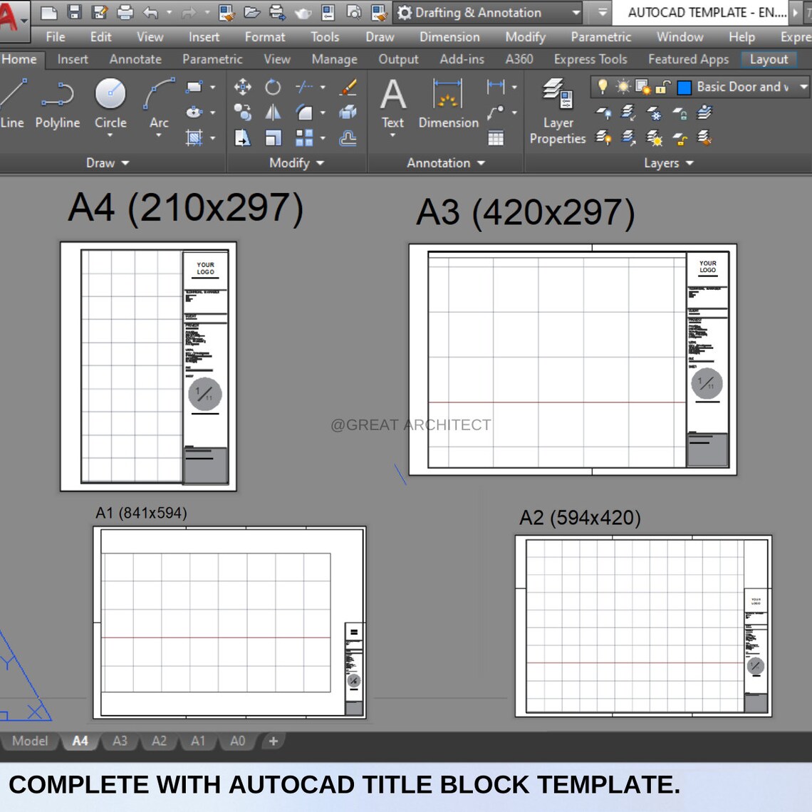 Autocad Template Package Free Update - Etsy