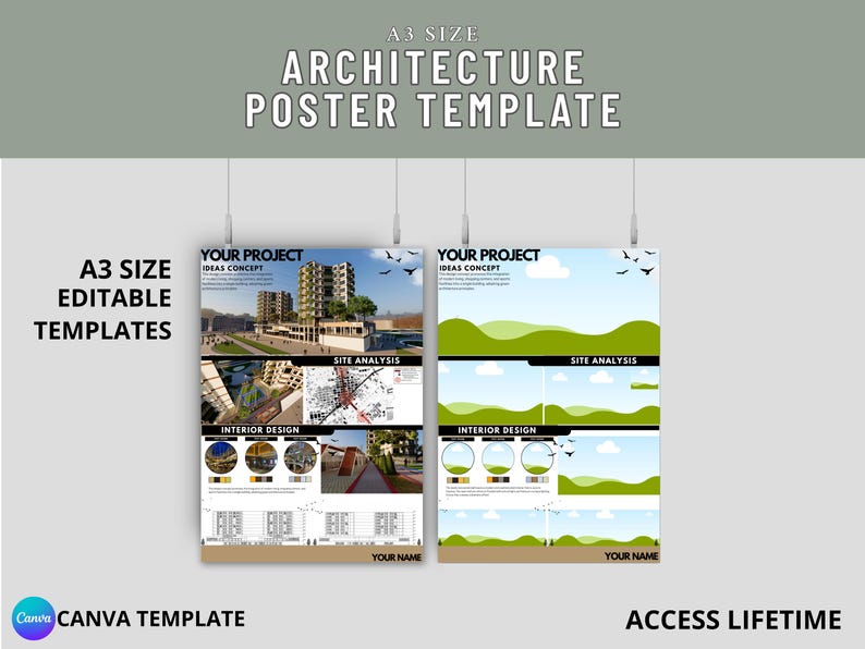 Architecture Poster Template A3 I Made in Canva - Etsy