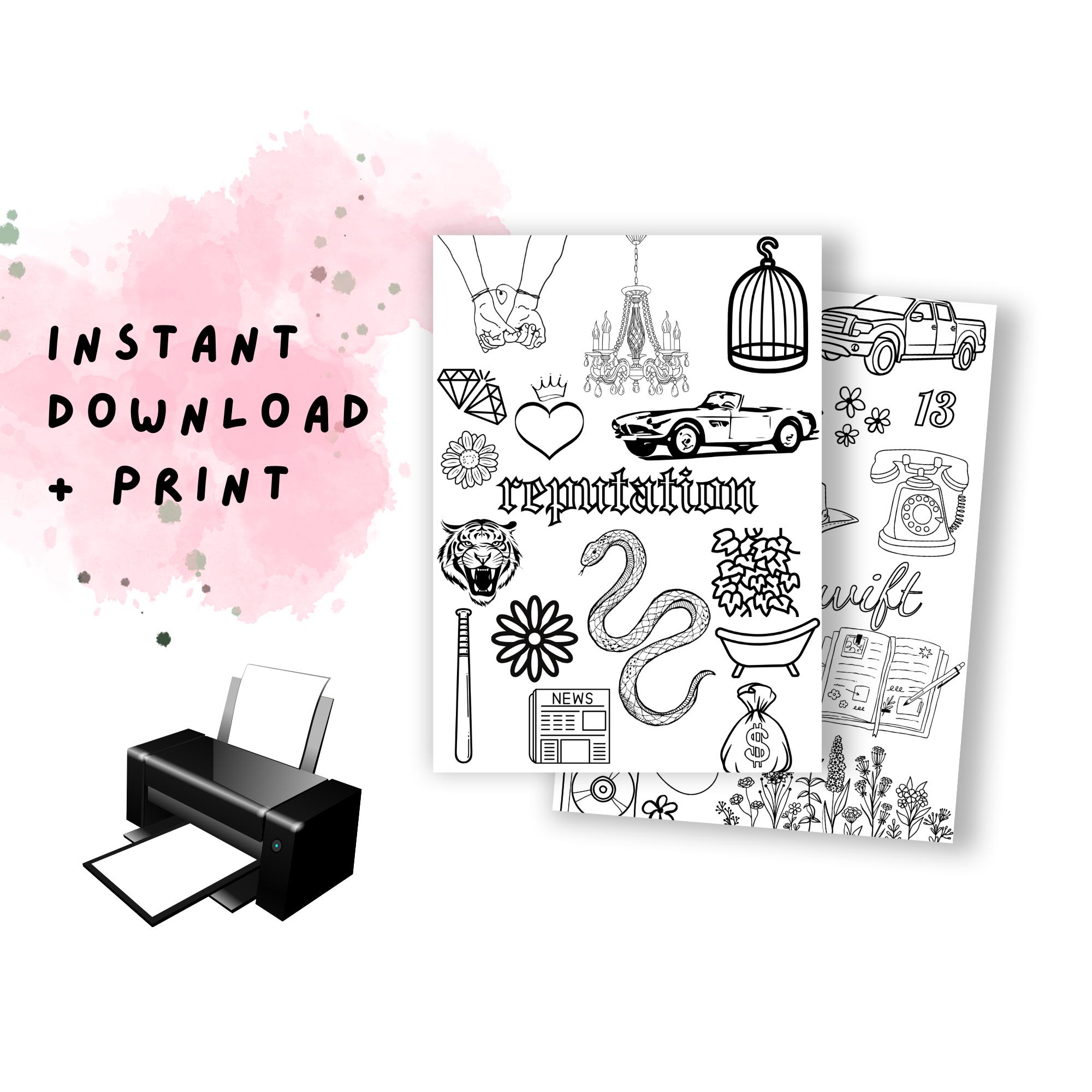 Taylor Swift Swiftie Eras Coloring Sheets Bundle of 16 Digital Download ...