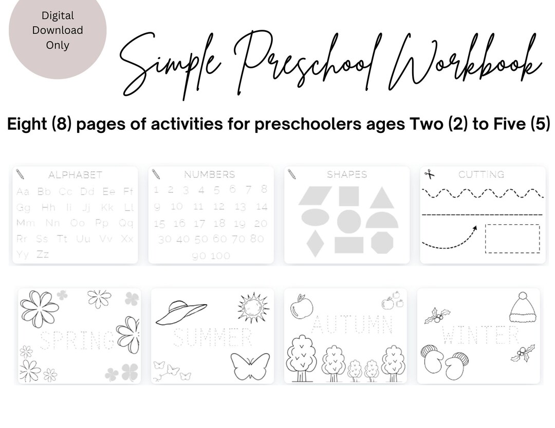 Simple Preschool Worksheets; Preschool Activity; Preschool Workbook ...