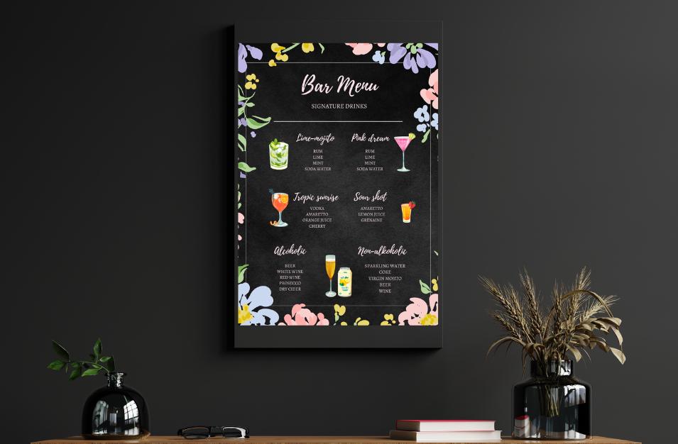 Flower Bar Menu - Etsy