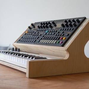 2-tier Hardwood Synth Rack, Light Brown Wooden Stand, Distinct Studio ...
