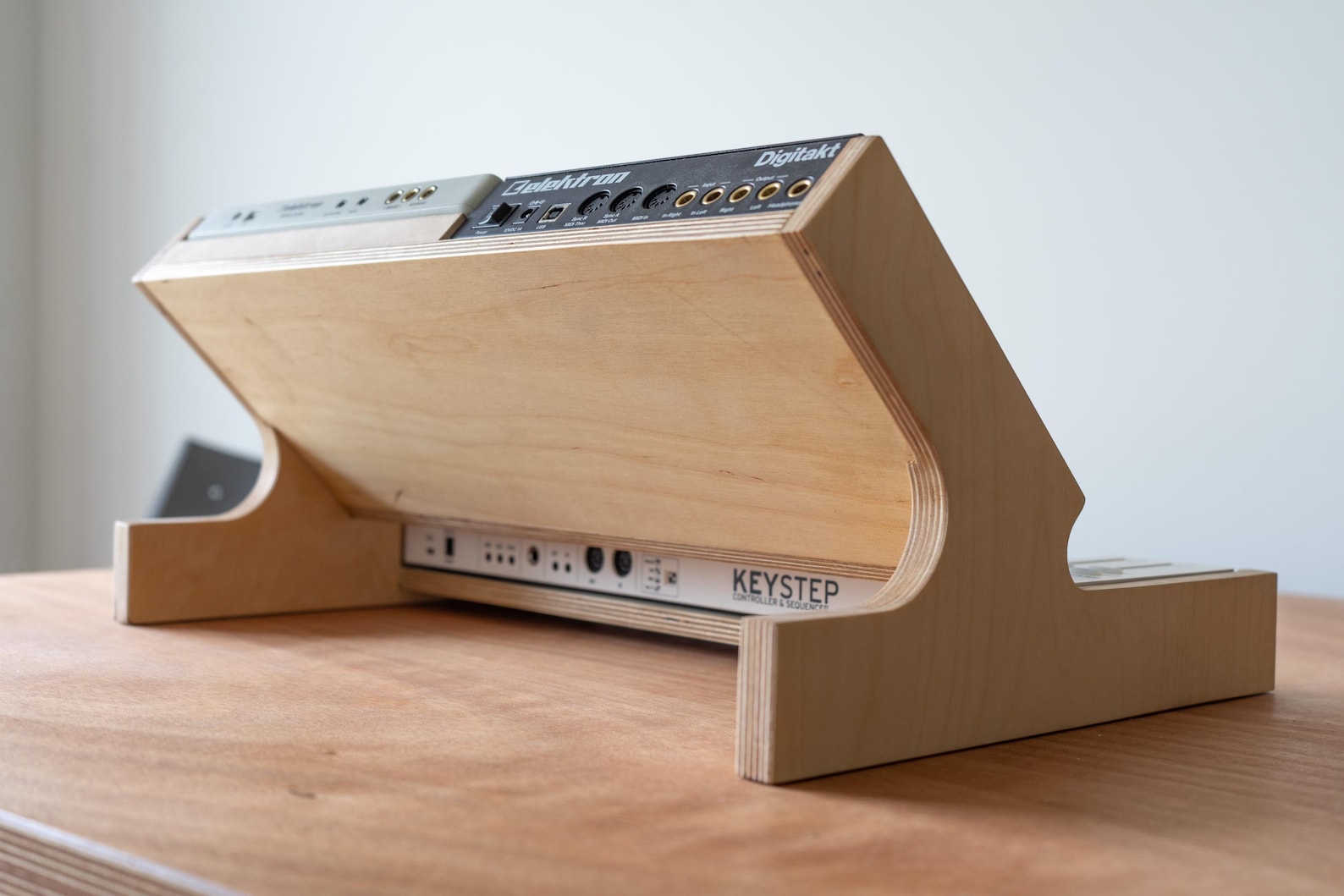 2-tier Hardwood Synth Rack, Light Brown Wooden Stand, Distinct Studio ...