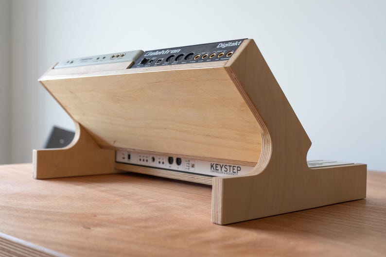 2-tier Hardwood Synth Rack, Light Brown Wooden Stand, Distinct Studio ...