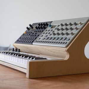 2-tier Hardwood Synth Rack, Light Brown Wooden Stand, Distinct Studio ...