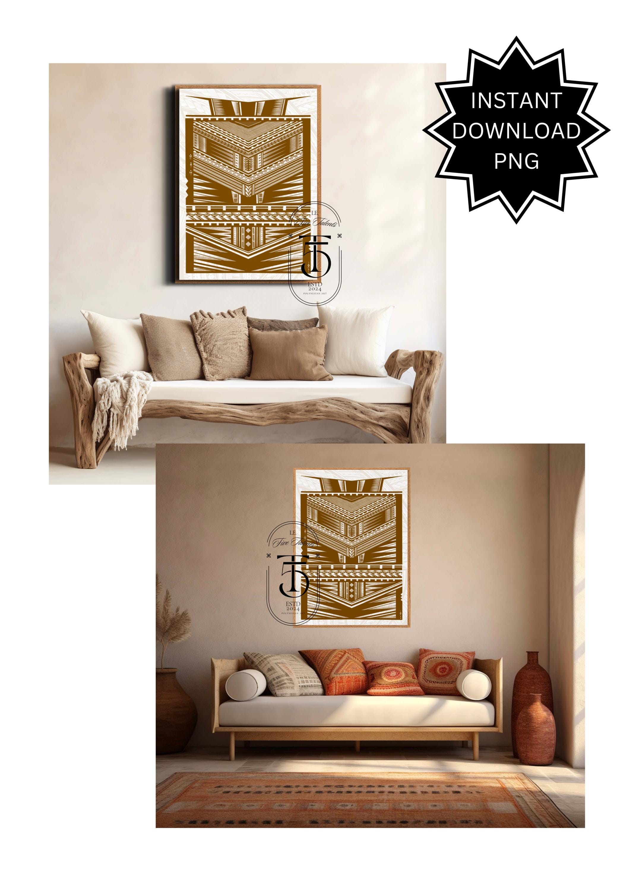 Samoan Tattoo Art Print: Tatau Measina Design (digital Download) - Etsy