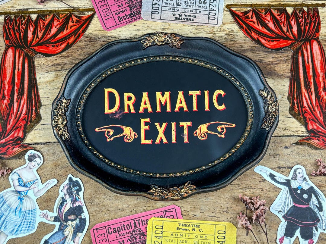Dramatic Exit Sign, Victorian Inspired Curiosity Wall Decor, Oddity ...