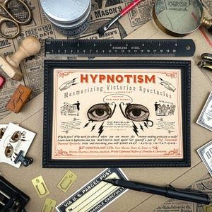 Hypnotic Spiral Glasses Artwork, Funny Victorian Advertisement Collage ...