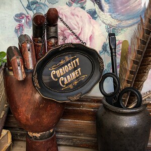 Curiosity Cabinet Hanging Chain Sign Vintage Cabinet Small Framed Print ...