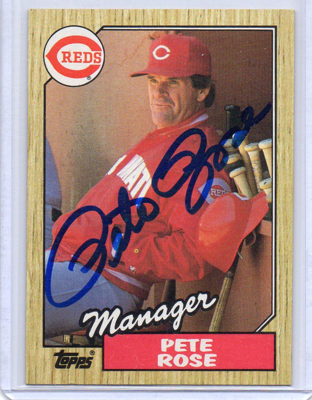 Signed Pete Rose Card Reds Nice - Etsy