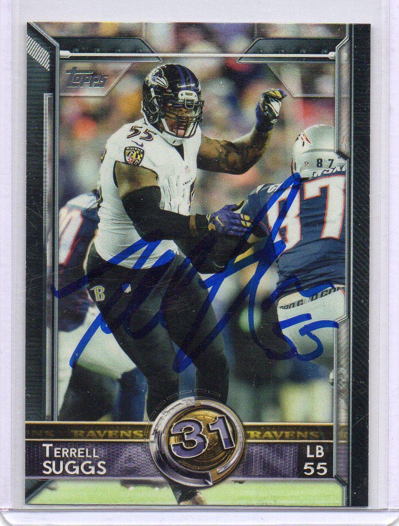 Signed Terrell Suggs Card Baltimore Ravens - Etsy