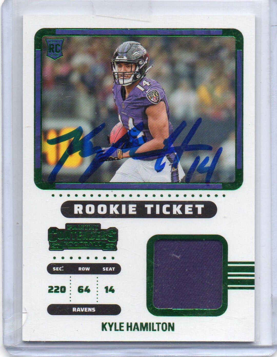 Signed Kyle Hamilton Jersey Card Baltimore Ravens - Etsy