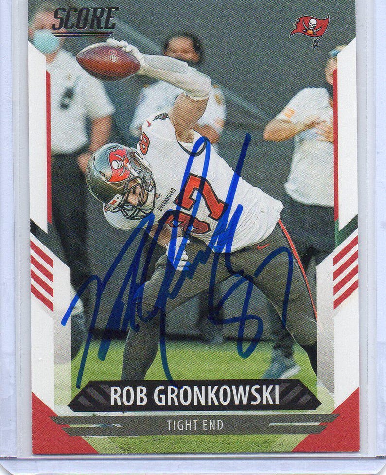 Signed Rob Gronkowski Card Tampa Bay Buccaneers Nice - Etsy