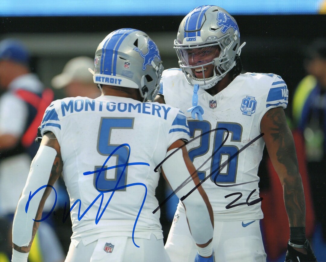 Signed Jahmyr Gibbs & David Montgomery 8 X 10 Photo Detroit Lions Nice ...