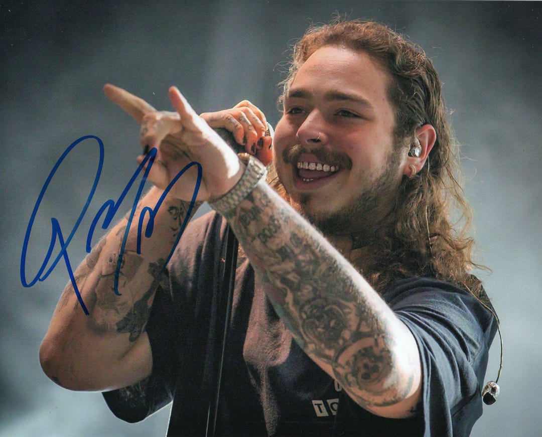 Signed Post Malone 8 X 10 Photo Very Nice - Etsy
