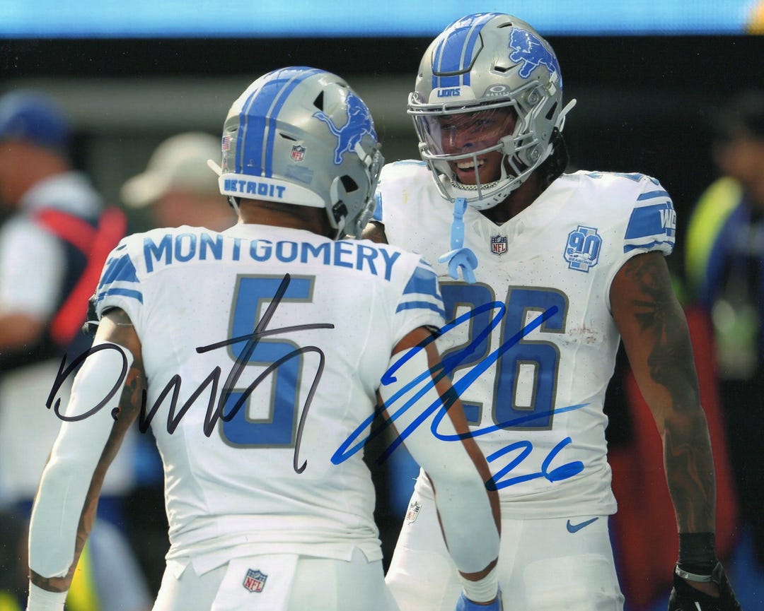 Signed Jahmyr Gibbs & David Montgomery 8 X 10 Photo Detroit Lions - Etsy