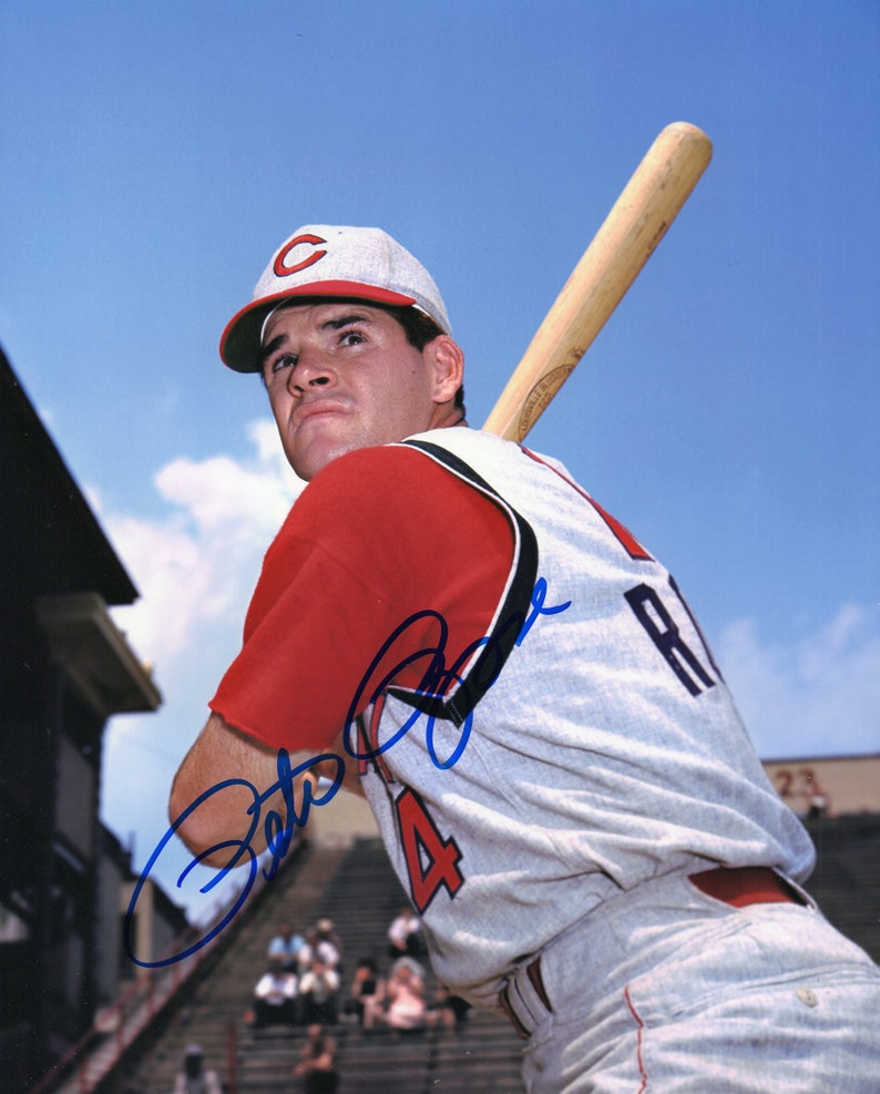 Signed Pete Rose 8 X 10 Photo Reds Nice - Etsy