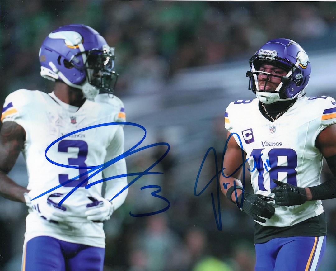 Signed Justin Jefferson & Jordan Addison 8 X 10 Photo Minnesota Vikings ...