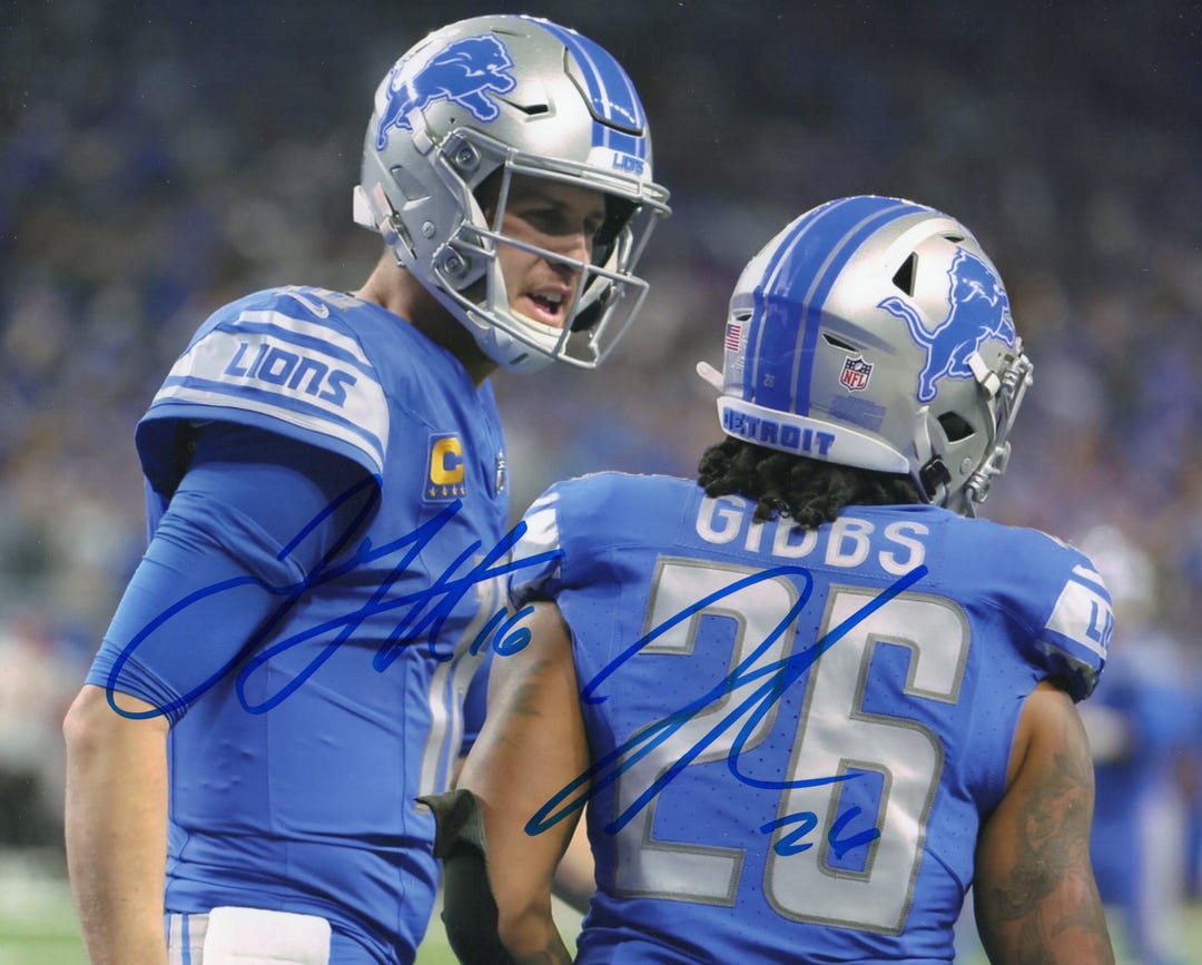 Signed Jahmyr Gibbs & Jared Goff 8 X 10 Photo Detroit Lions - Etsy
