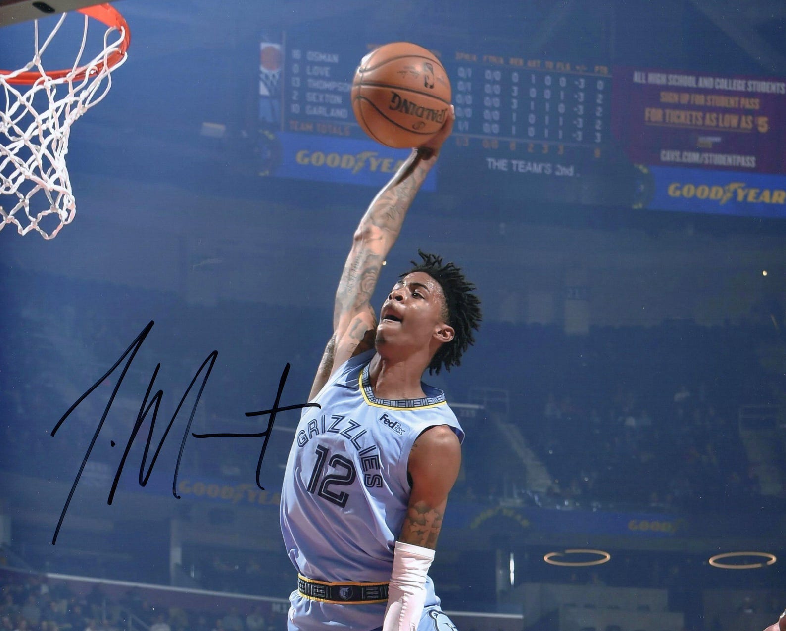 Signed Ja Morant 8 X 10 Photo Memphis Grizzlies Very Nice - Etsy