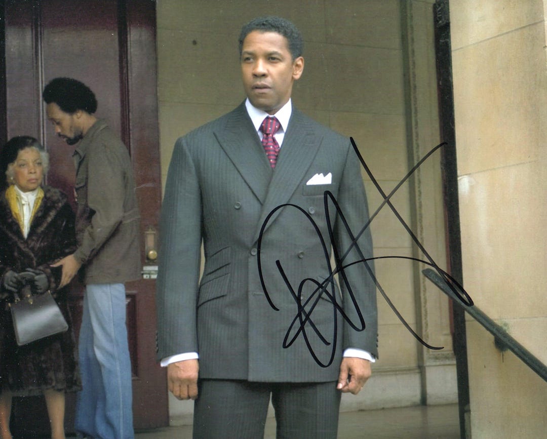 Signed Denzel Washington 8 X 10 Photo American Gangster - Etsy