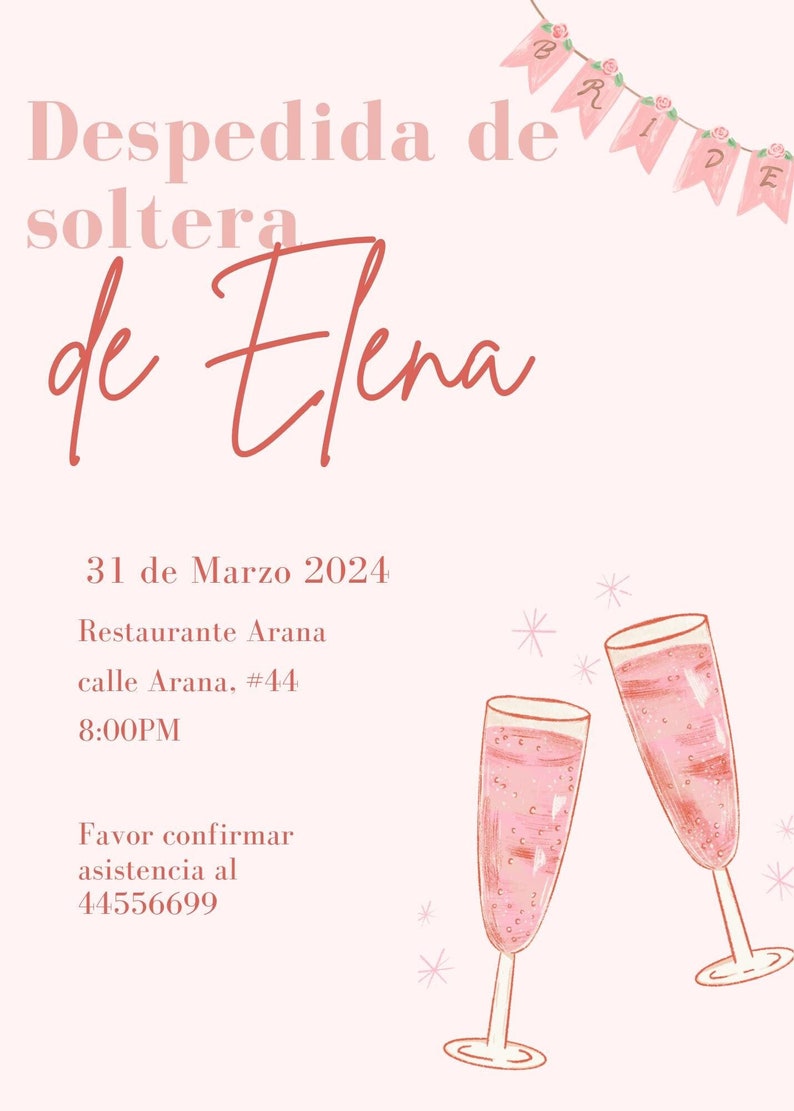 Despedida De Soltera! Invitacion Digital, Completamente Editable ...