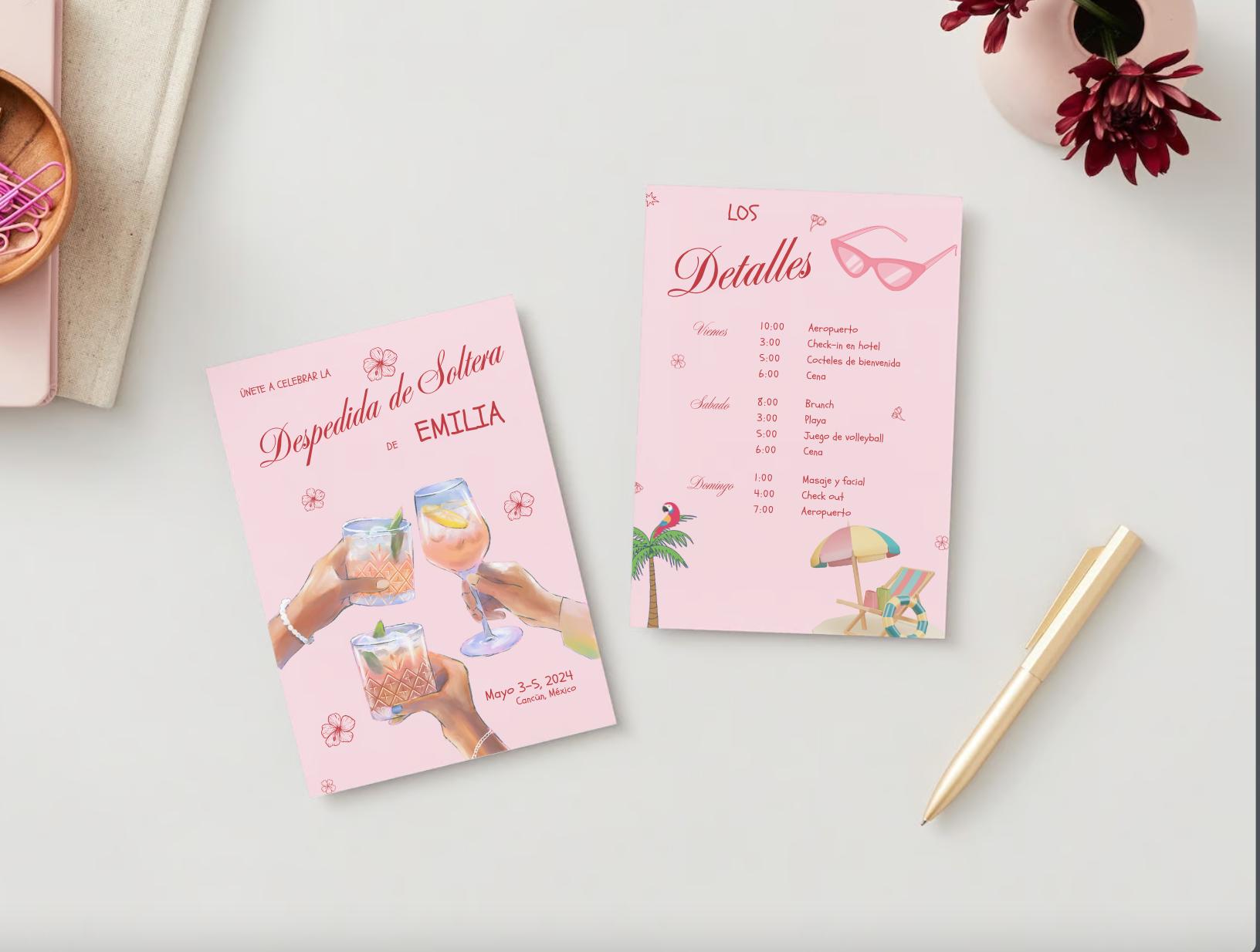 Invitacion Editable Para Despedida De Soltera. Bachelorette Weekend ...