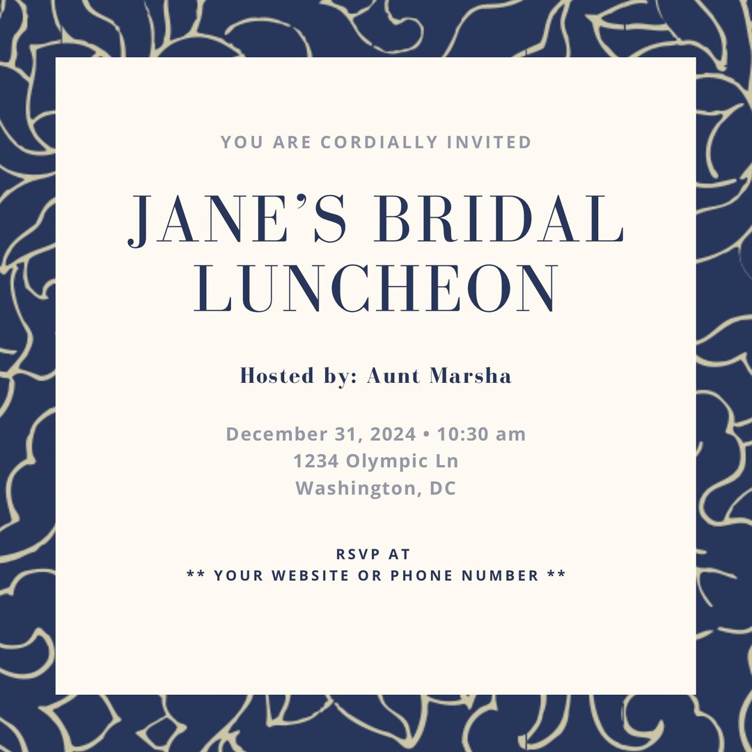 Simple Bridal Luncheon Invitation - Etsy