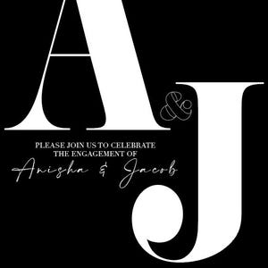 Engagement Wedding Poster Sign 24x36 Minimalist Elegant Instant Digital ...