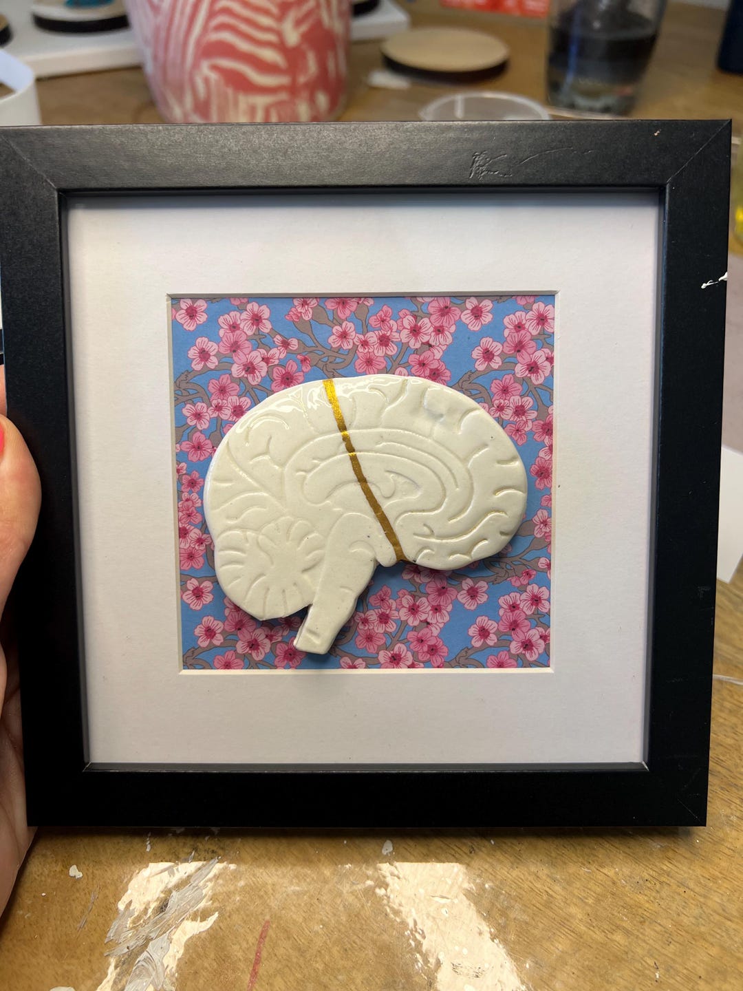 Kintsugi Porcelain Anatomical Brain Framed - Etsy