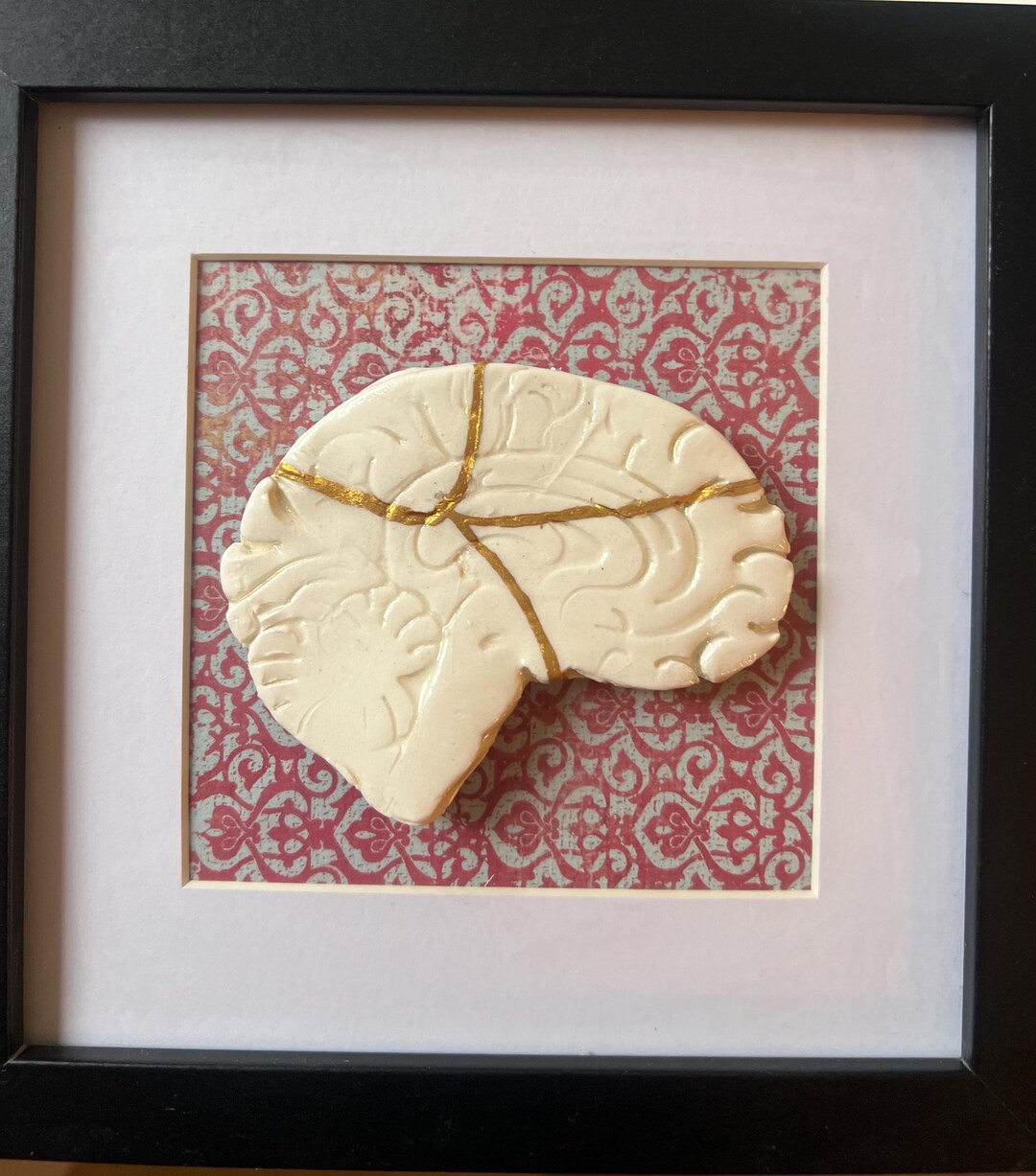 Kintsugi Porcelain Anatomical Brain Framed - Etsy