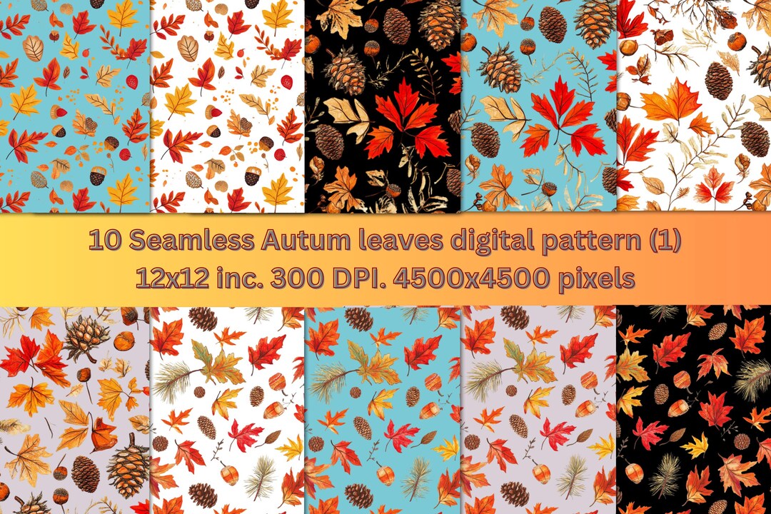 Autumn Leaves Digital Paper: Seamless Fall Patterns (digital Download ...