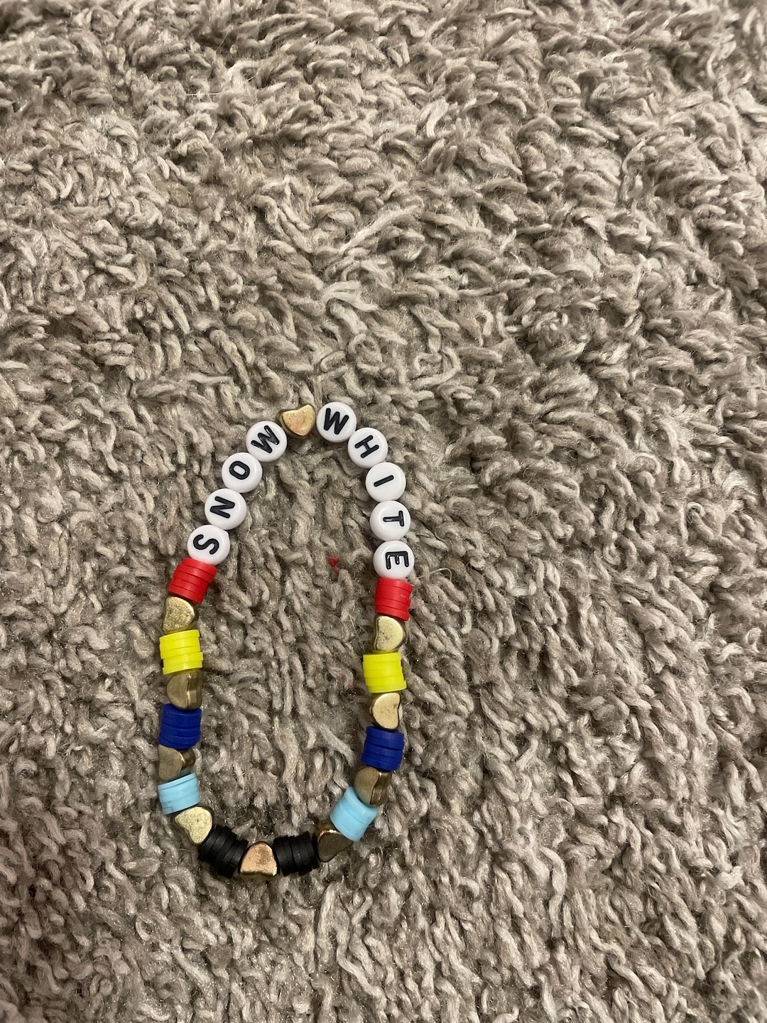 A Snow White Bracelet Made With Clay Beads - Etsy