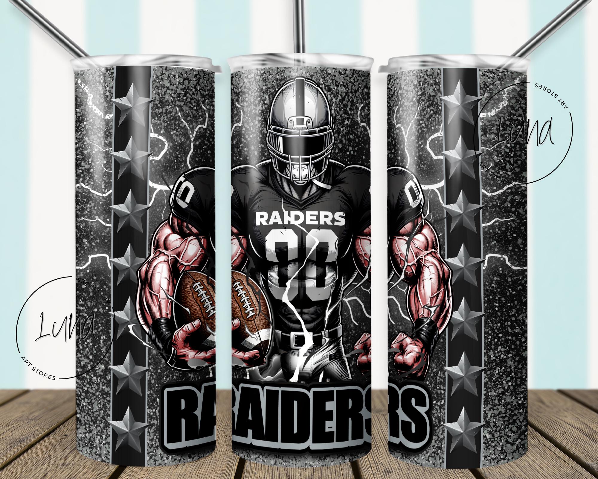 Raider 20oz Skinny Tumbler Wrap | Football Tumbler Design | 20oz Skinny ...