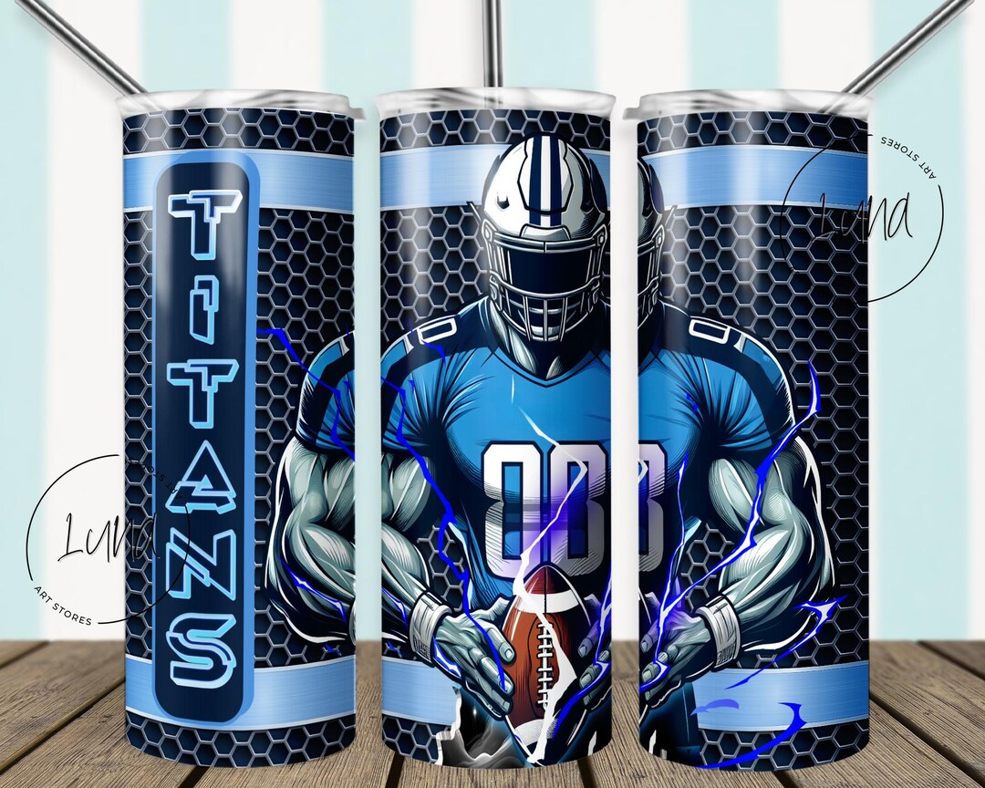 Titan 20oz Skinny Tumbler Wrap | Football Tumbler Design | 20oz Skinny ...