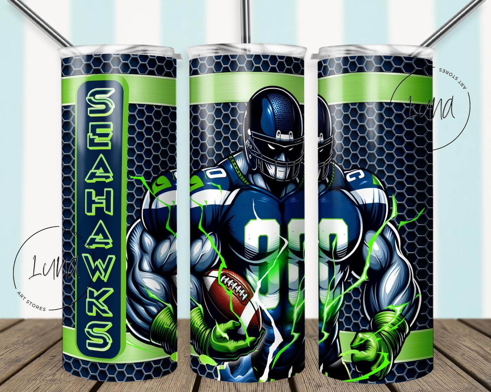 Seahawks 20oz Skinny Tumbler Wrap | Football Tumbler Design | 20oz ...