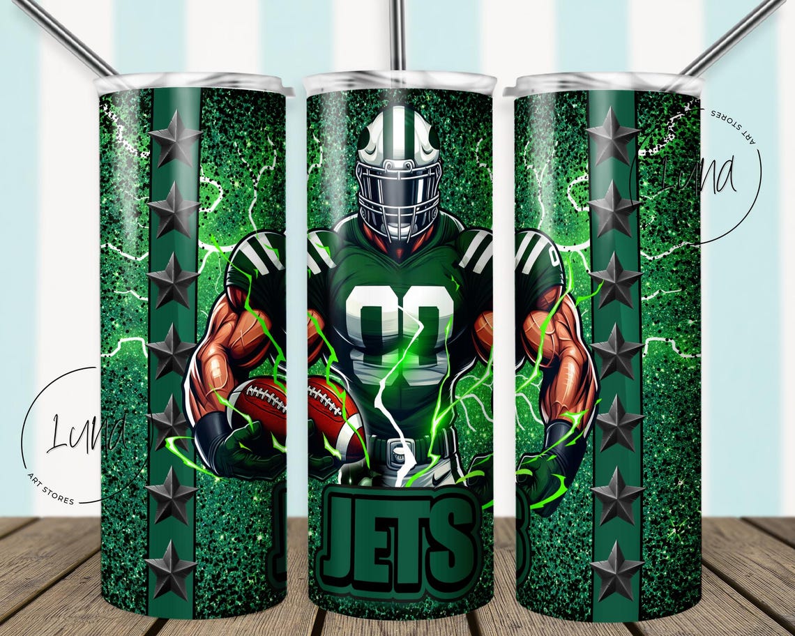 Jet 20oz Skinny Tumbler Wrap | Football Tumbler Design | 20oz Skinny ...
