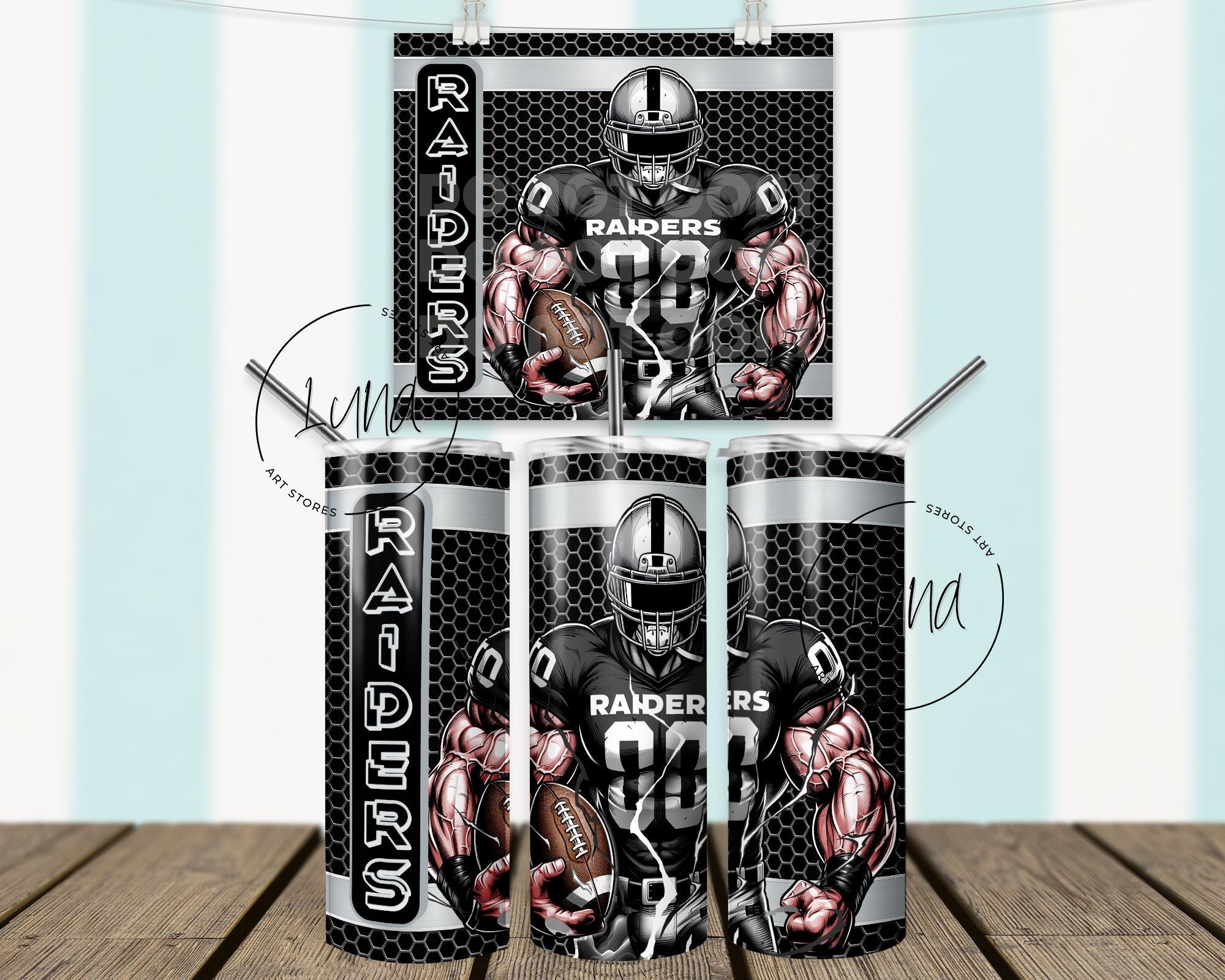 20oz Skinny Tumbler Wrap | Football Tumbler Design | 20oz Skinny ...