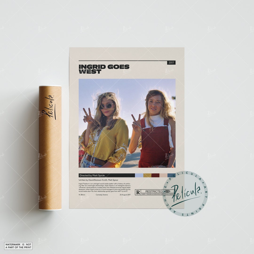 Ingrid Goes West Poster Matt Spicer Minimalist Movie Poster Vintage ...